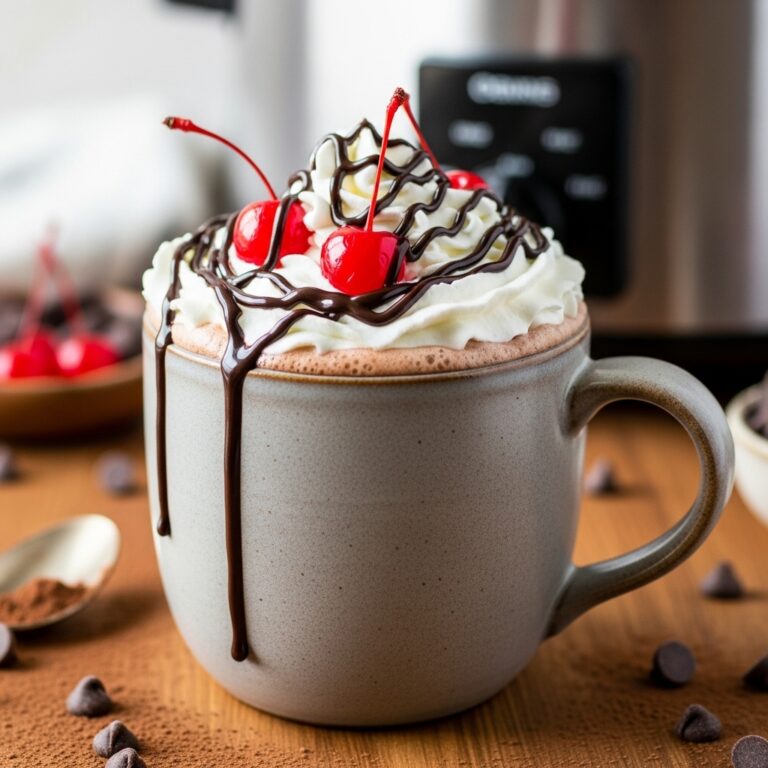 Slow Cooker Chocolate Covered Cherry Hot Chocolate - Savory Sofia